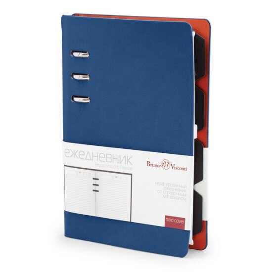 Ежедневник недатированный Bruno Visconti А5-,132х190мм,120л, FIRENZE темно-синий 3-511/01