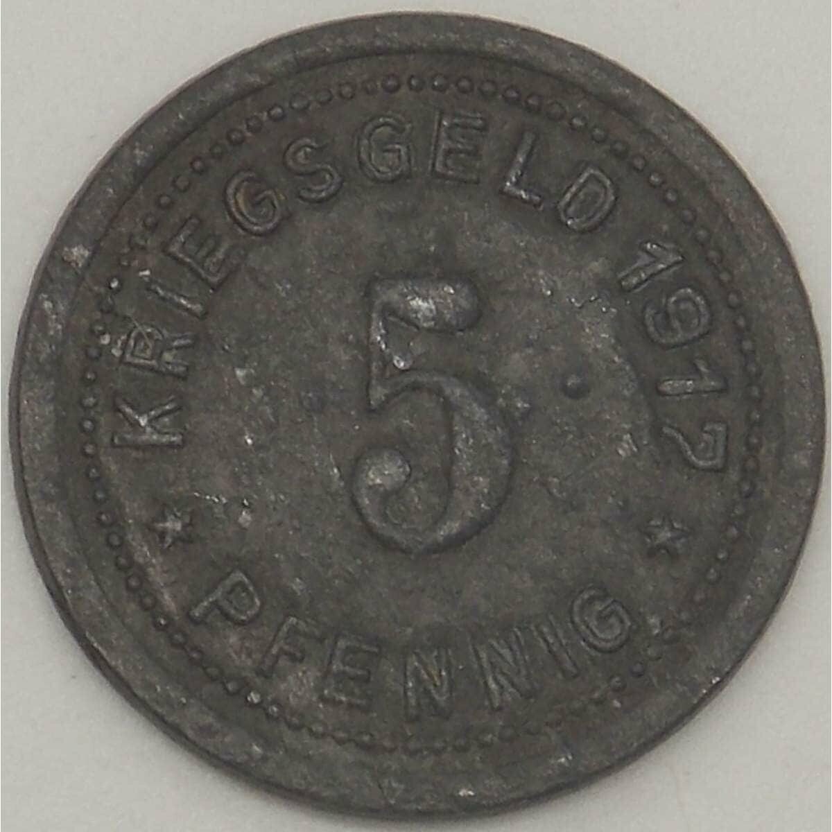 Германия Нотгельд 5 пфеннигов 1917 VF Охлигс (j05.19) арт. 19971