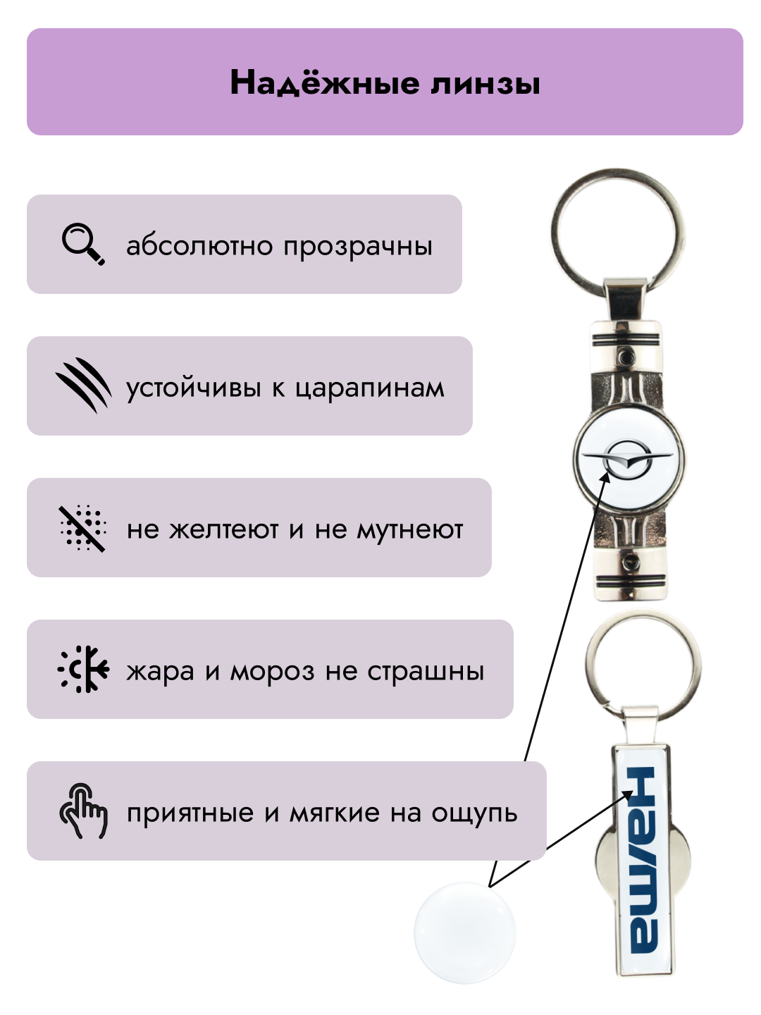 Брелок, белый — фото 1