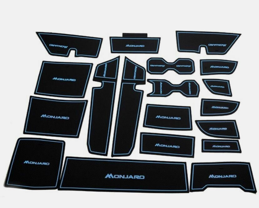 Комплект силиконовых ковриков в салон Geely Monjaro/ Джили Монжаро 2023-2024 г. в blue