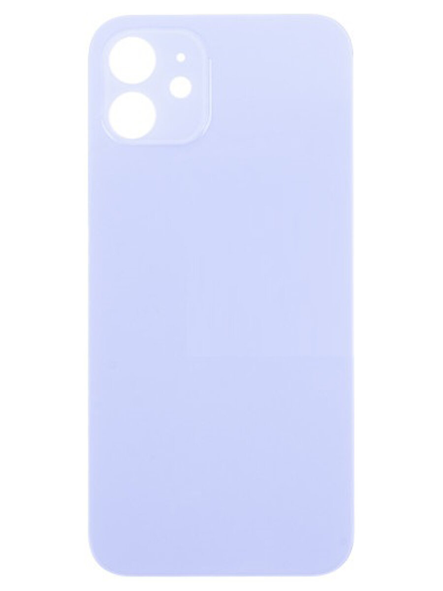 Задняя крышка для Apple iPhone 12 (стекло, широкий вырез под камеру) (фиолетовая) (premium)