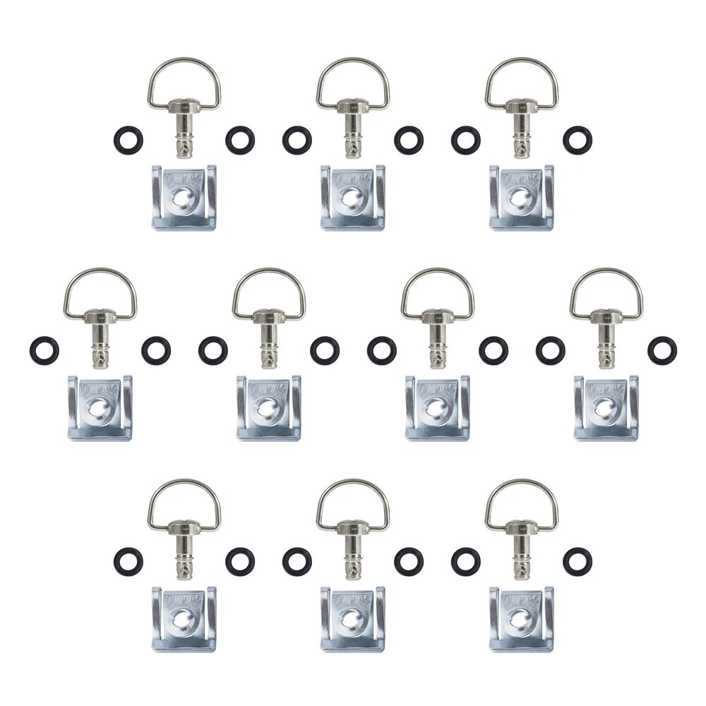 10 комплектов крепежных креплений обтекателя мотоцикла 1/4, болты с зажимом, быстрый винт 17 Silver