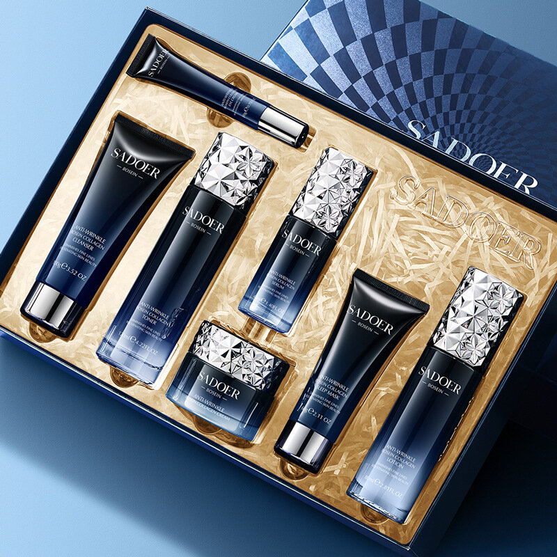 Shangduo Bose Collagen Anti-Wrinkle Beauty Набор из семи предметов для глубокого очищения, увлажнения и увлажнения кожи