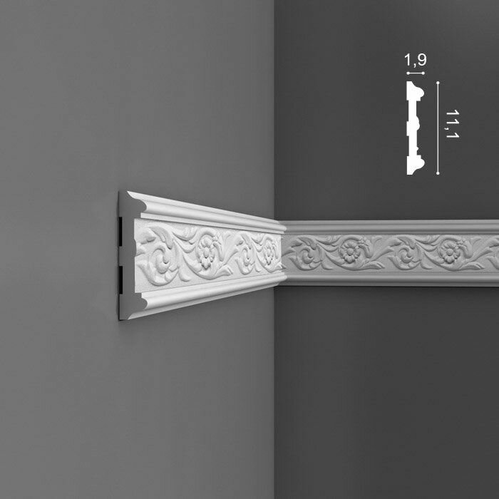 Молдинг с Орнаментом Orac Decor P7020 Д200хШ11.1хТ1.9 см Лепнина из Полиуретана / Орак Декор.