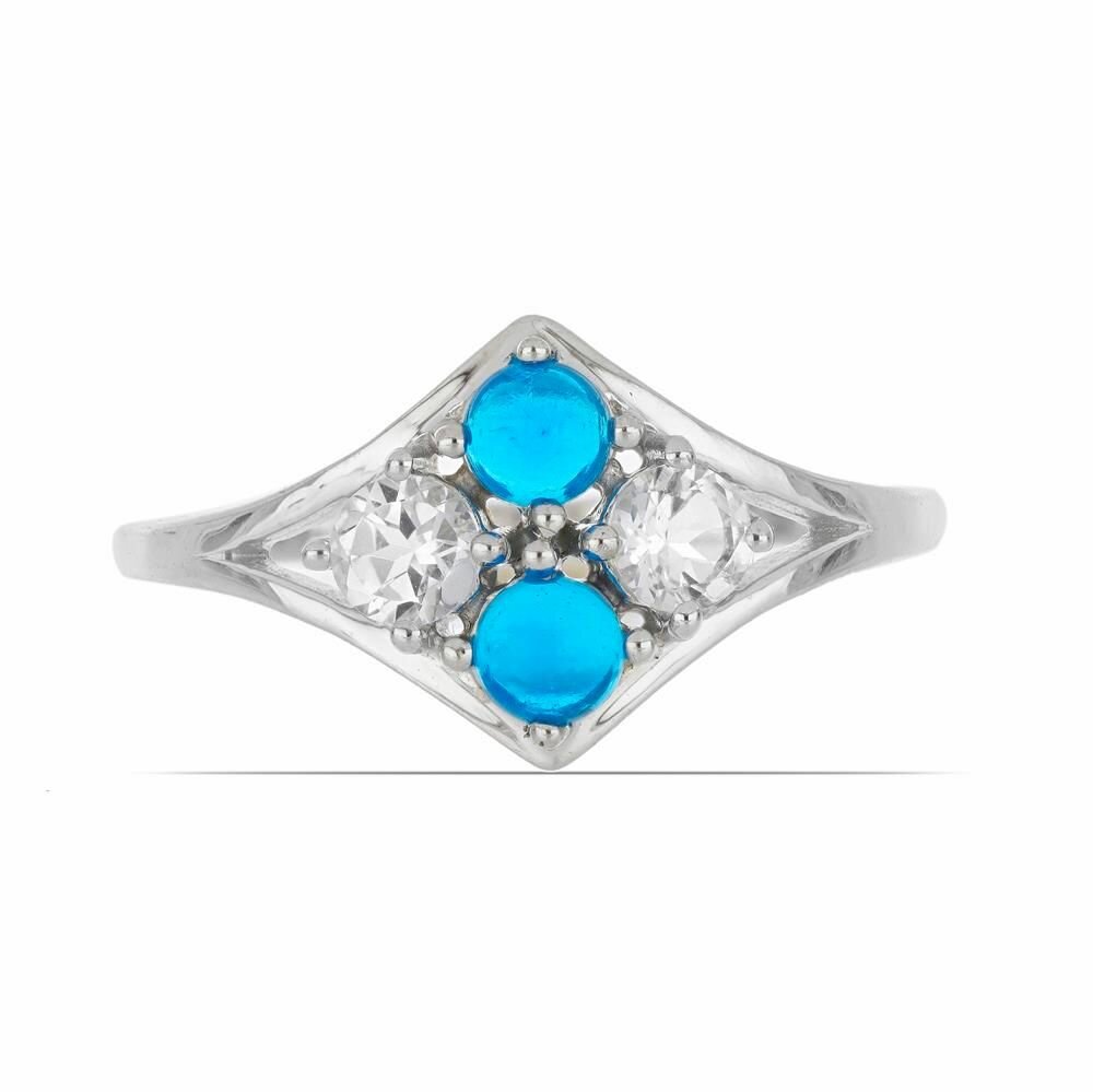 Кольцо, серебро, 925 проба, родирование, опал, топаз