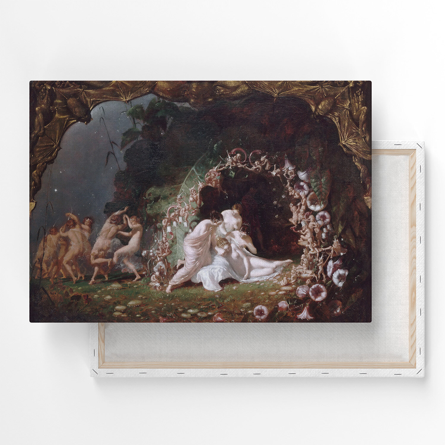 Картина на холсте, репродукция / Ричард Дадд - Titania Sleeping / Размер 80 x 106 см
