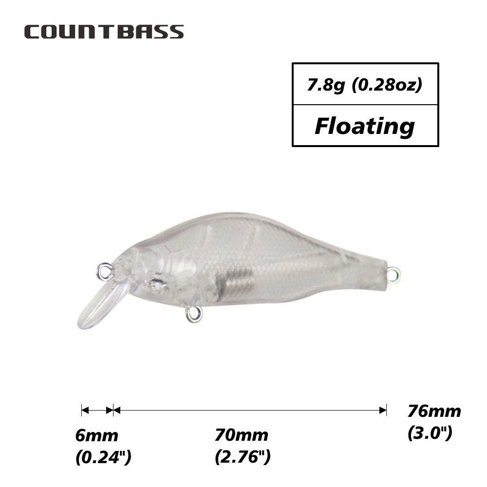 Countbass Floating приманка 7.8g (0.28oz), 76mm, Color: Blank Lures