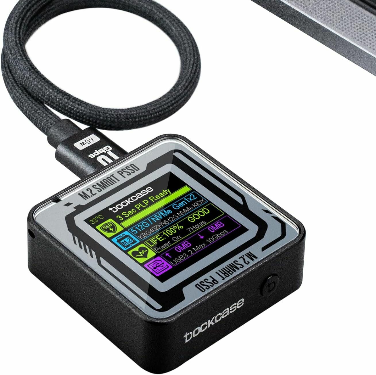 Корпус DOCKCASE Pocket M.2 2230 NVMe SSD, поддержка 3s PLP предотвращает потерю записанных данных, USB 3.2 Gen 2 Type-C (10 Гбит/с), подходит для NVMe PCIe, эксклюзивно для размера 2230-wanglongyu