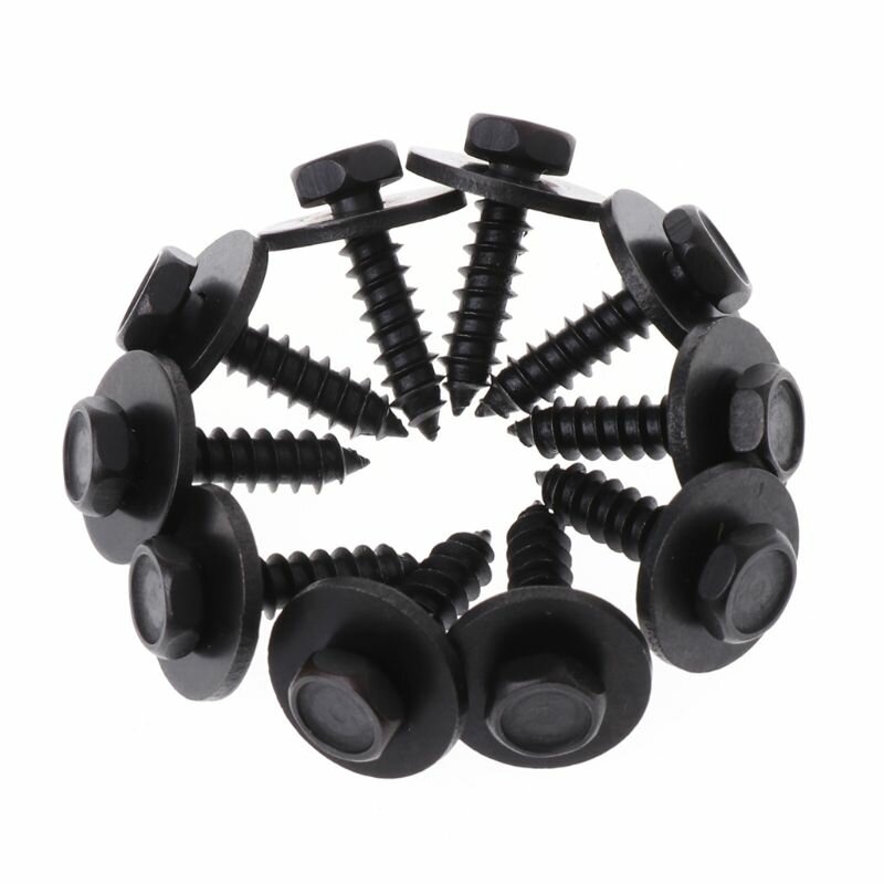 4.8x19мм саморезы с шайбой, шестигранная головка 8мм, Черный