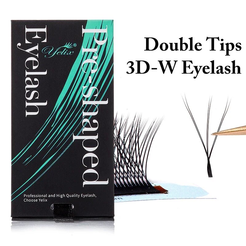 Yelix Y-образные наращивание ресниц 8-15 Mix C/D D, 8-15mm MIX, Double Tips 3D W