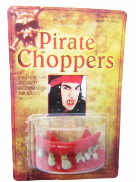 Реквизит I-Brigth "Зубы пирата кровавые", латекс/пластик, кровавые, для вечеринки, клыки, белые/красные