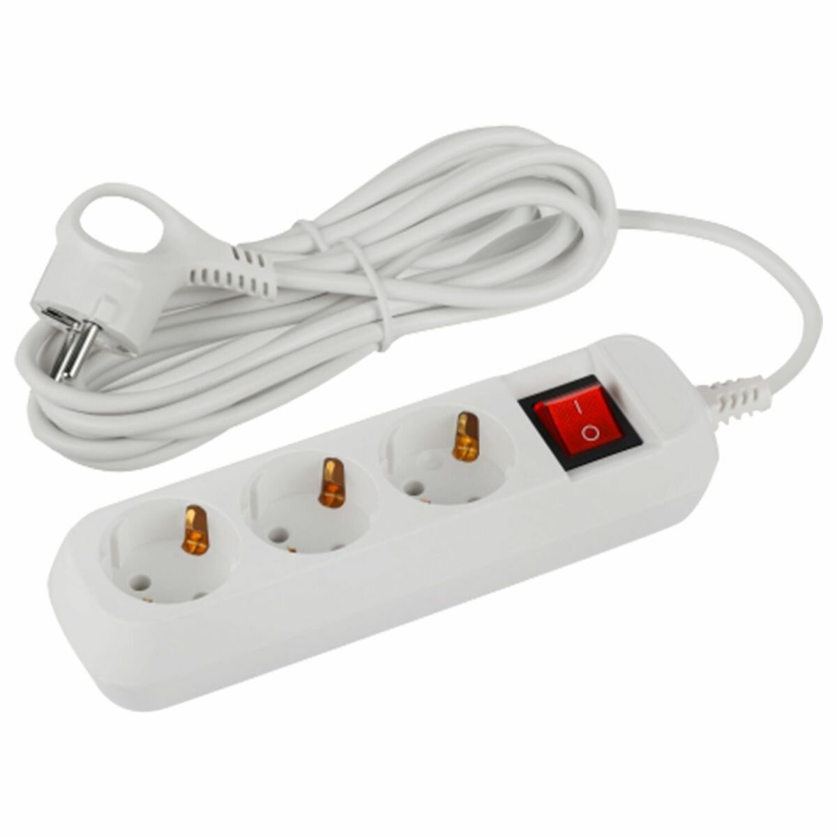 Удлинитель электрический UDL-10-350-ES Greenline 3 розетки с заземлением с выключателем 5м ПВС 3х0.75кв. мм Эра Б0065080