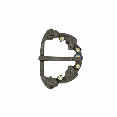 GB 1584-KM22 Micron Пряжка со стразами 40x28 мм №06 под черный никель для ремня