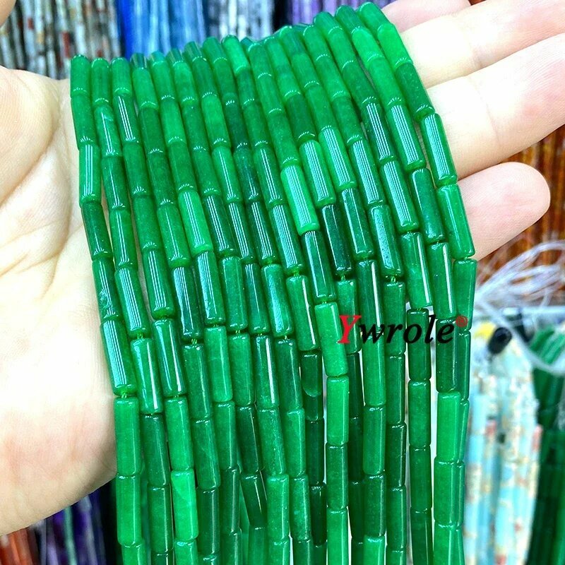 Бусины лазурит YWROLE 4x13 мм Изумрудный, 4x13mm 13-14pcs, dark green