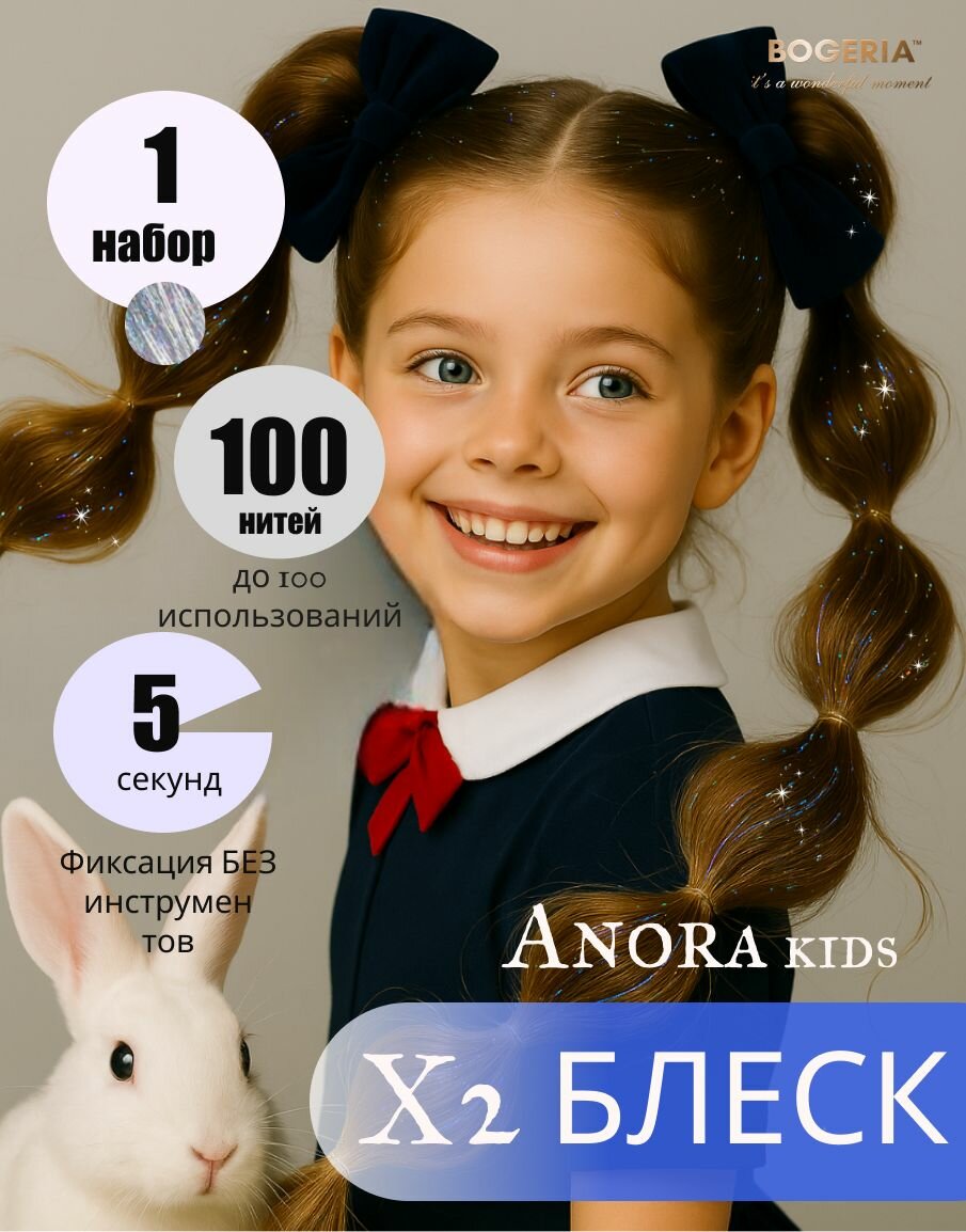 Блестящие нити для волос