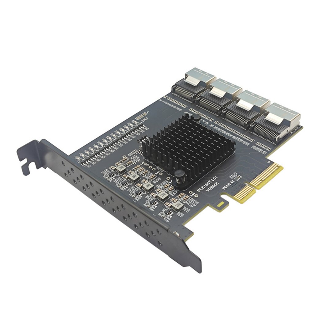 PCI E - 4-портовая карта расширения MINISAS SFF 8087