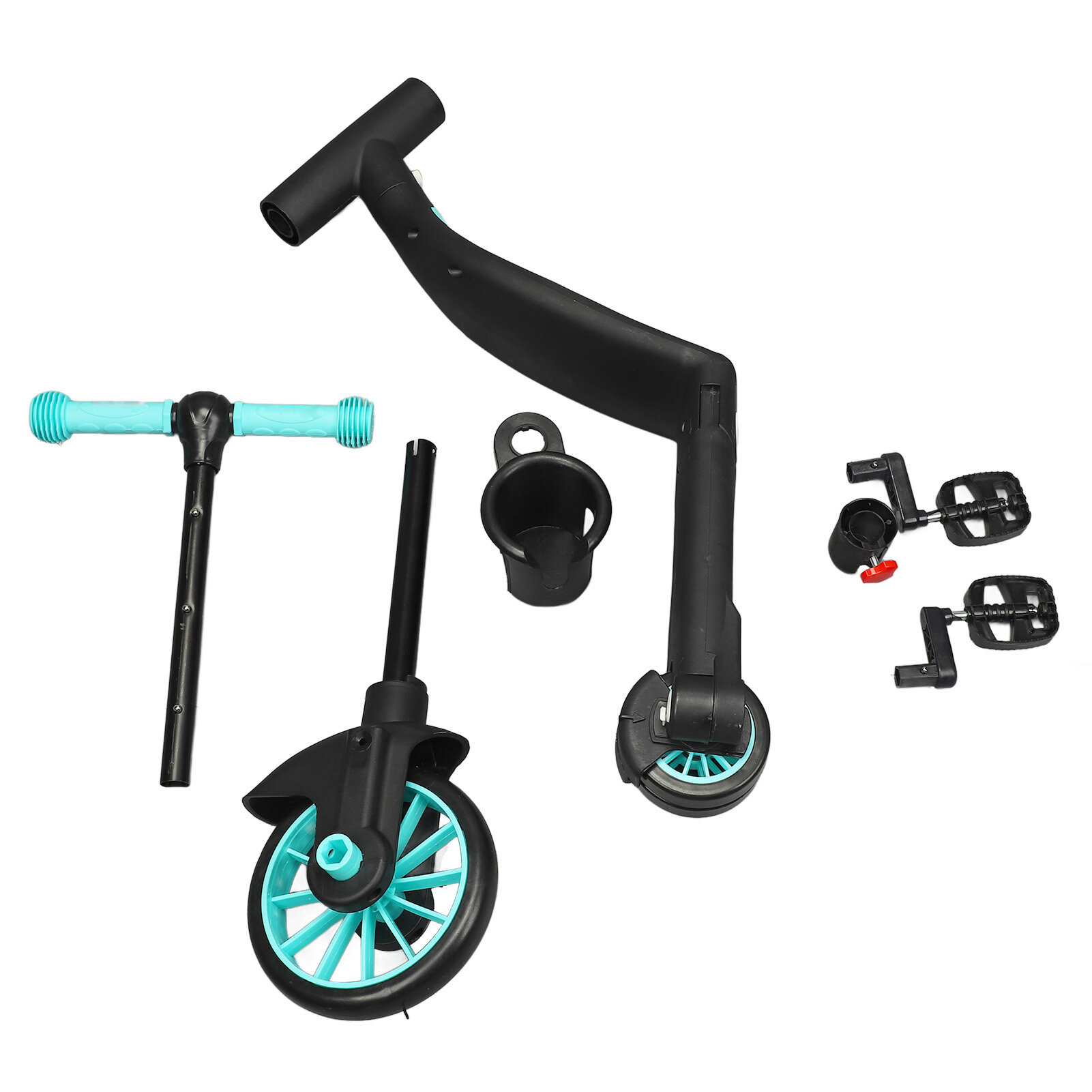 Детский трехколесный велосипед многофункциональный велосамокат детский трехколесный велосипед с ручкой для родителя для мальчиков и девочек синий