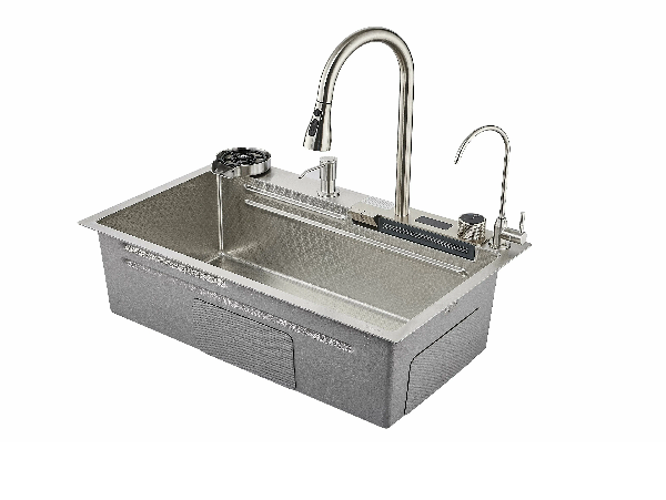 Мойка многофункц. Профсан PSM-9942ST 750х460х200мм (+кран д/питьев. воды, автоматич. слив) сталь