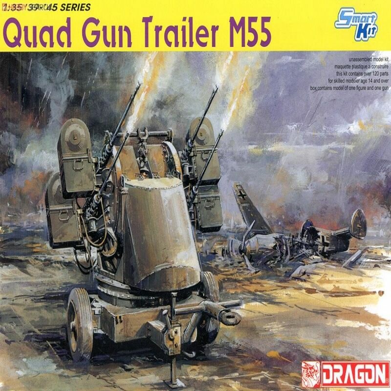 Models 6421 1/35 Прицеп с четырьмя пушками M55 Пластиковая модель Танки