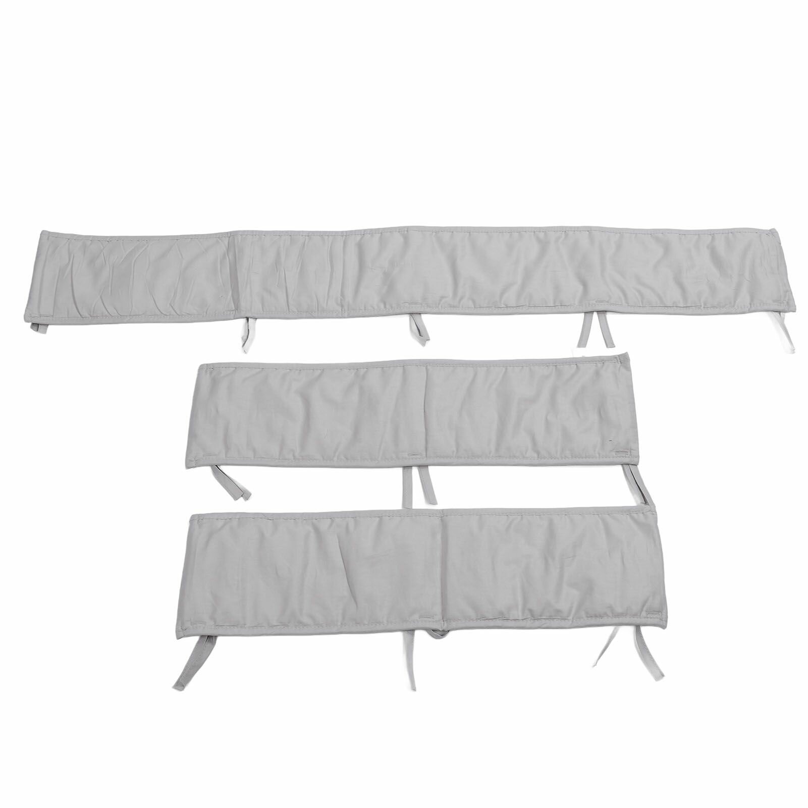 3 шт. хлопковый мягкий бампер для детской кровати, детский защитный поручень от столкновений, чистый цвет, раздельное ограждение для кровати для дома и путешествий, серый