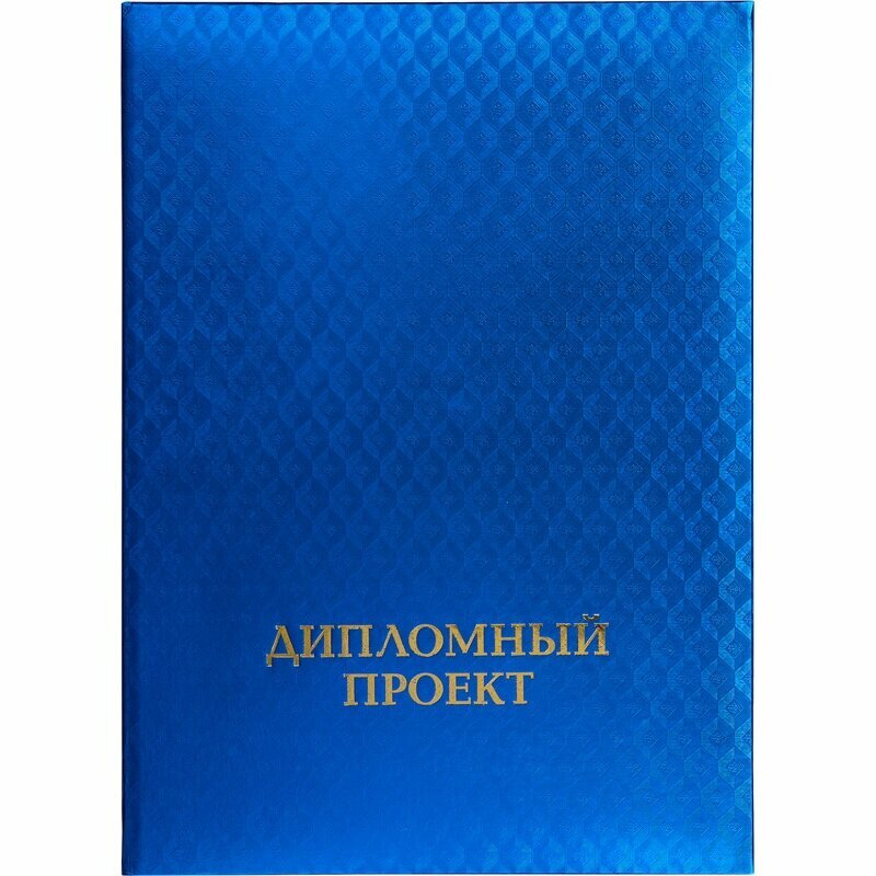 Папка адресная д/дипл работ дипломный проект А4 полипроп,3 отв, шнур, син