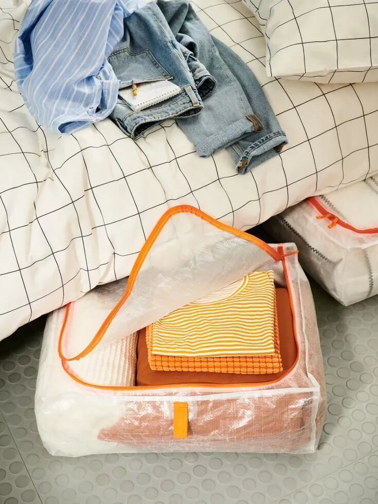 IKEA Кофр для хранения вещей, 60x50x30 см, 2 шт, белый/коричневый/чёрный
