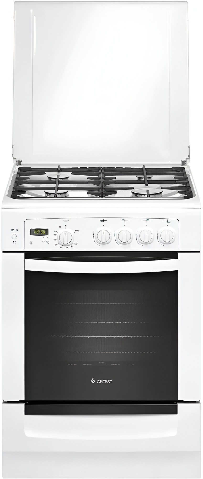 Газовая плита Gefest 6100-03, 4 конфорки, чугунные решетки, цвет белый