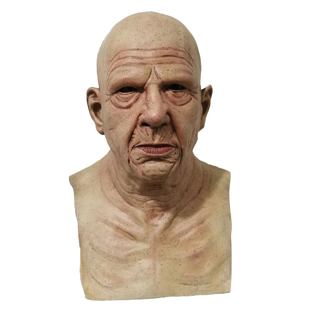 Реалистичная маска лысого старика, - Цвет лица лысого старика
