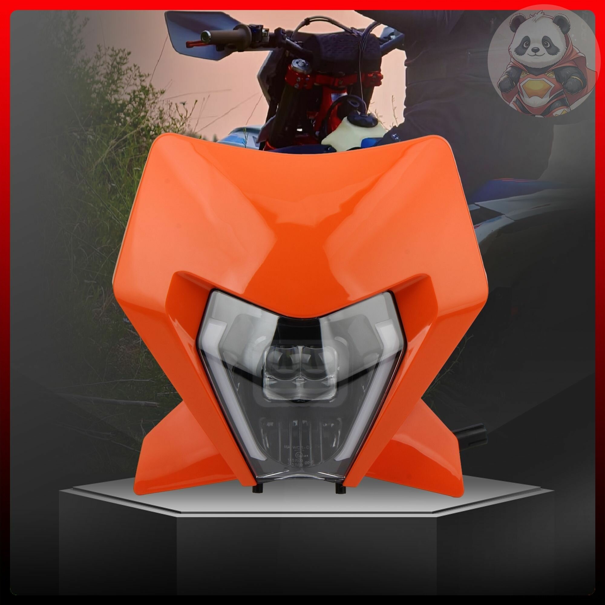 Комплект для переоборудования фар внедорожных мотоциклов KTM 2024 EXC, EXCF и XCW, из одного элемента