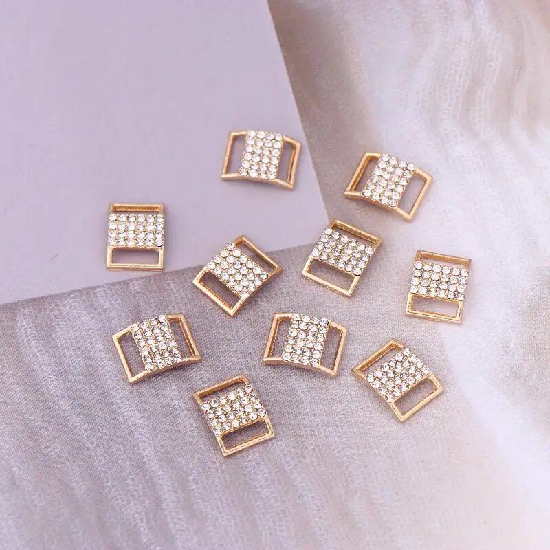 Декоративные пряжки для бикини со стразами 10 шт. 10pcs golden