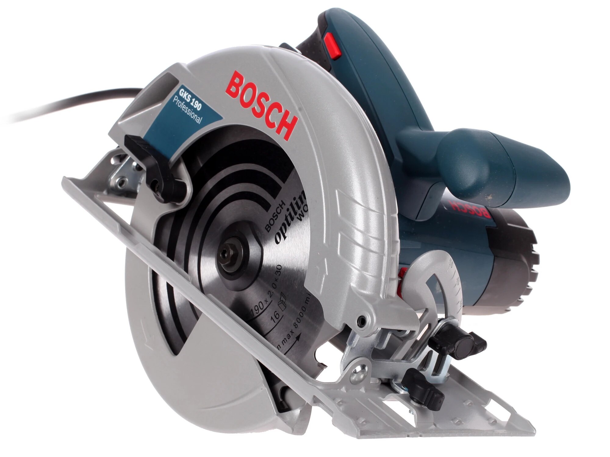 Пила дисковая сетевая Bosch GKS 190 [0601623000] синий/черный/серый, 1400 Вт