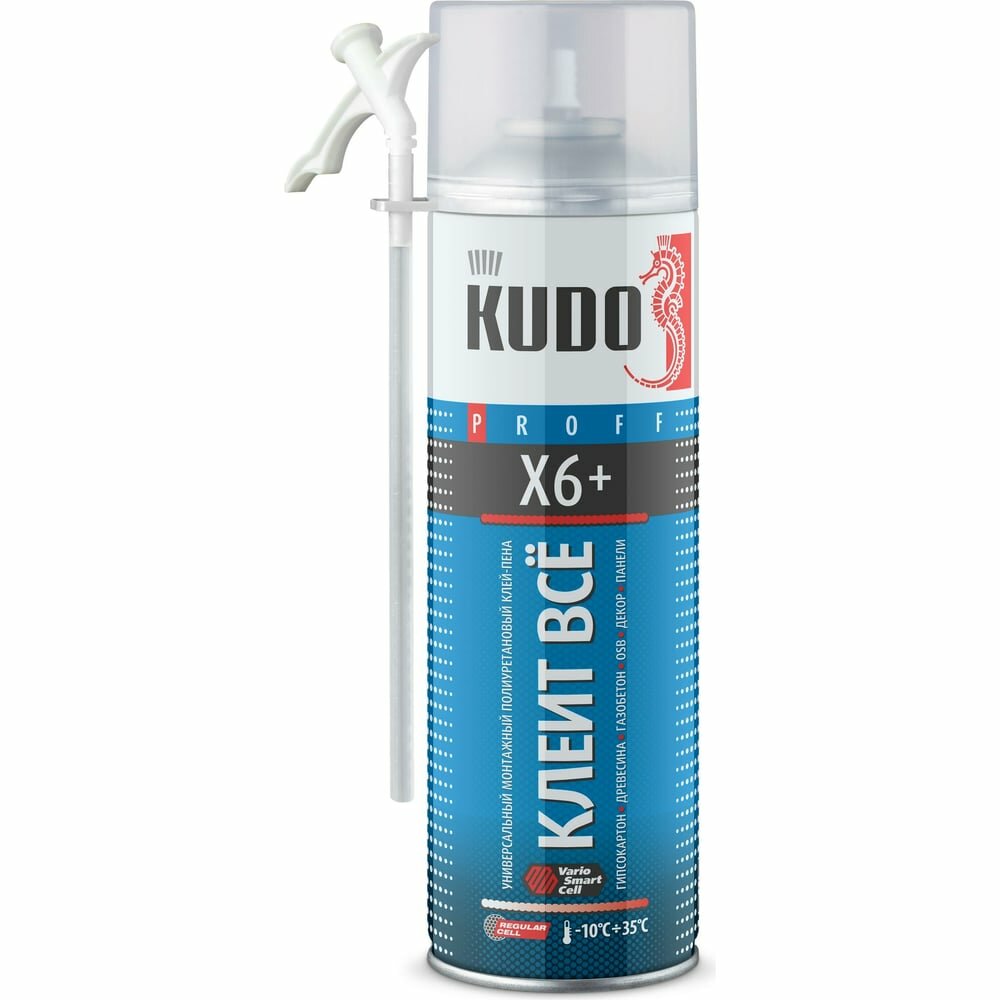 Всесезонный монтажный универсальный клей-пена KUDO клеит ВСЁ Х6+