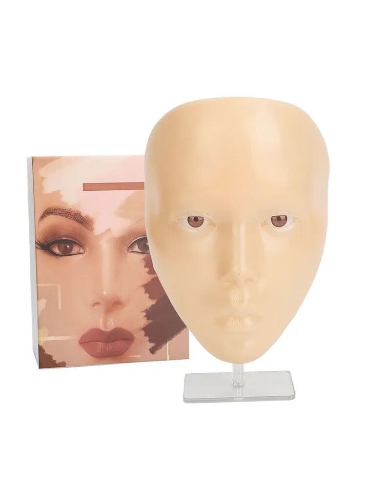 5D реалистичный манекен для макияжа, многоразовая силиконовая практика для лица с подставкой, желтый оттенок кожи, идеально подходит для визажистов и студентов
