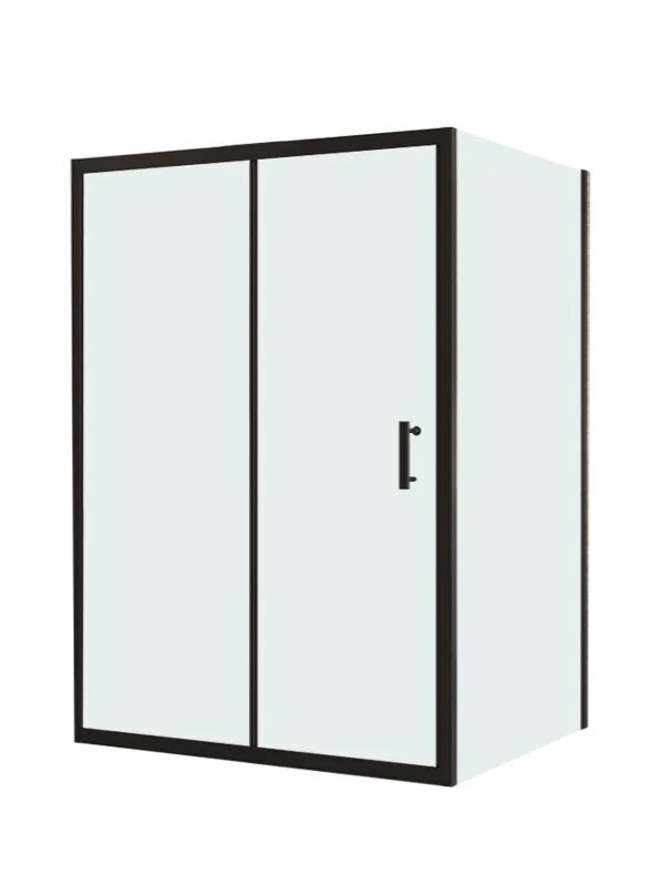 Душевой уголок BelBagno Формат (Uno) 195-AH-1-140/90-C без поддона, стеклянный, черный, 140x90, прямоугольный, раздвижной