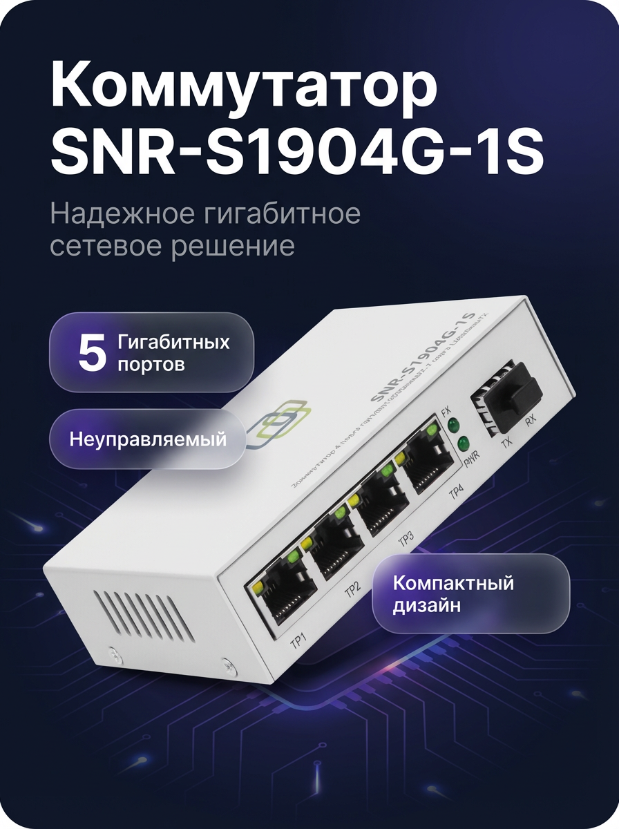 SNR Коммутатор SNR-S1904G-1S, неуправляемый
