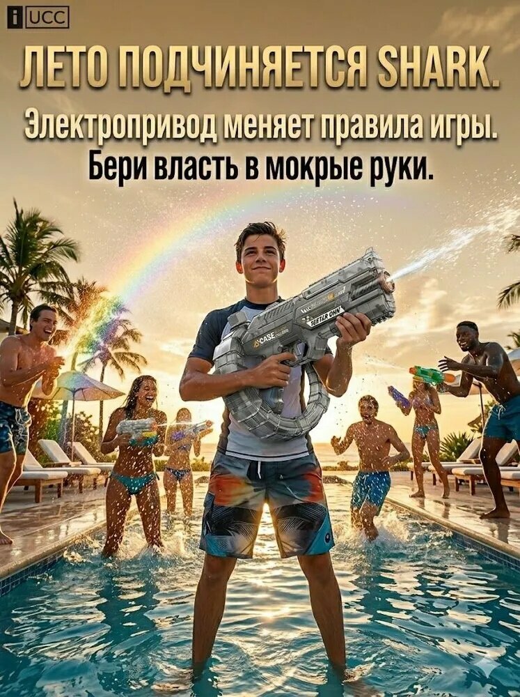 Водный пистолет электрический, водный бластер с автоматическим набором воды праздничный подарок для детей, черное,400 мл,1 шт