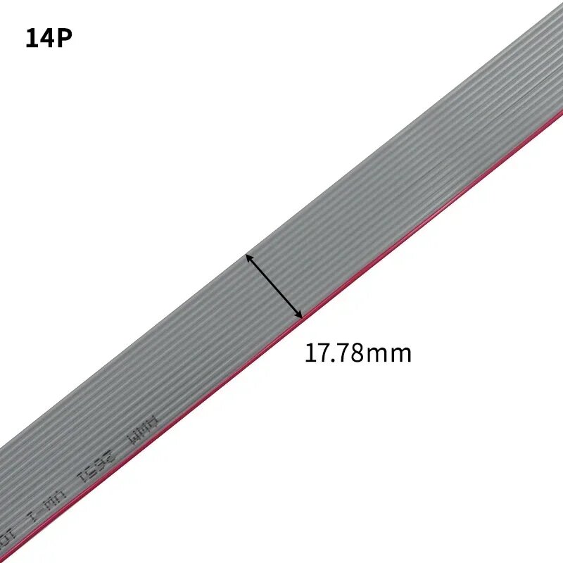 Медный плоский ленточный кабель UL2651 28AWG серый Gray x 14pin, 1 meter
