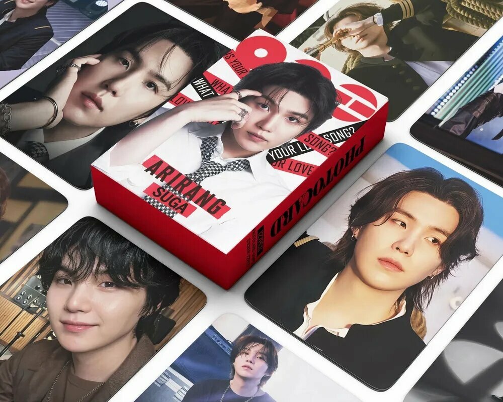 KPOP 127pcs/Box Bangtan Boys SOLO SUGA голографические фотокарточки ARIRANG KPOP лазерные LOMO карты