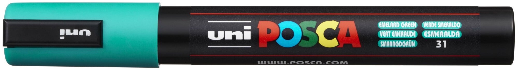 Маркер акриловый UNI POSCA PC-5M, изумрудно-зеленый, 1.8 - 2.5 мм, круглый
