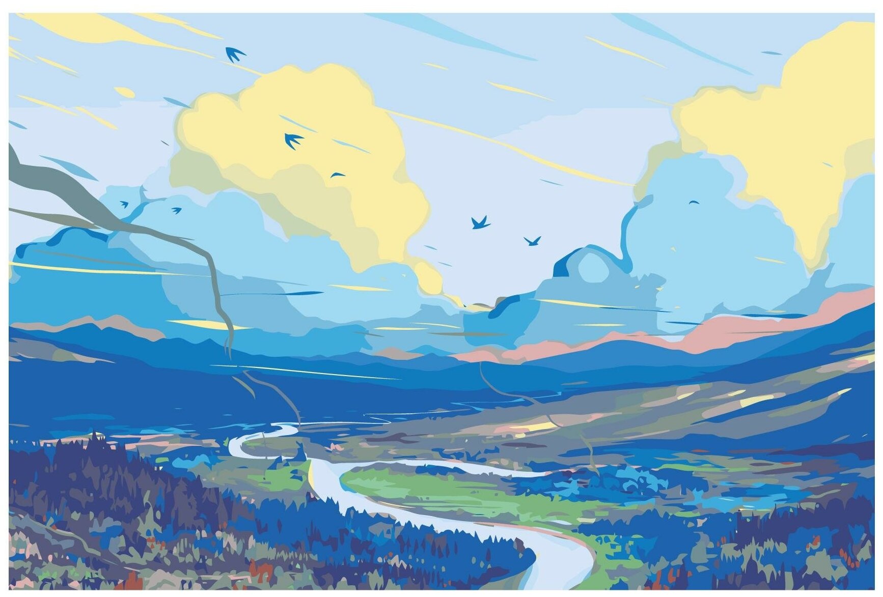 Картина по номерам, "Живопись по номерам", 80 x 120, Z-NA138
