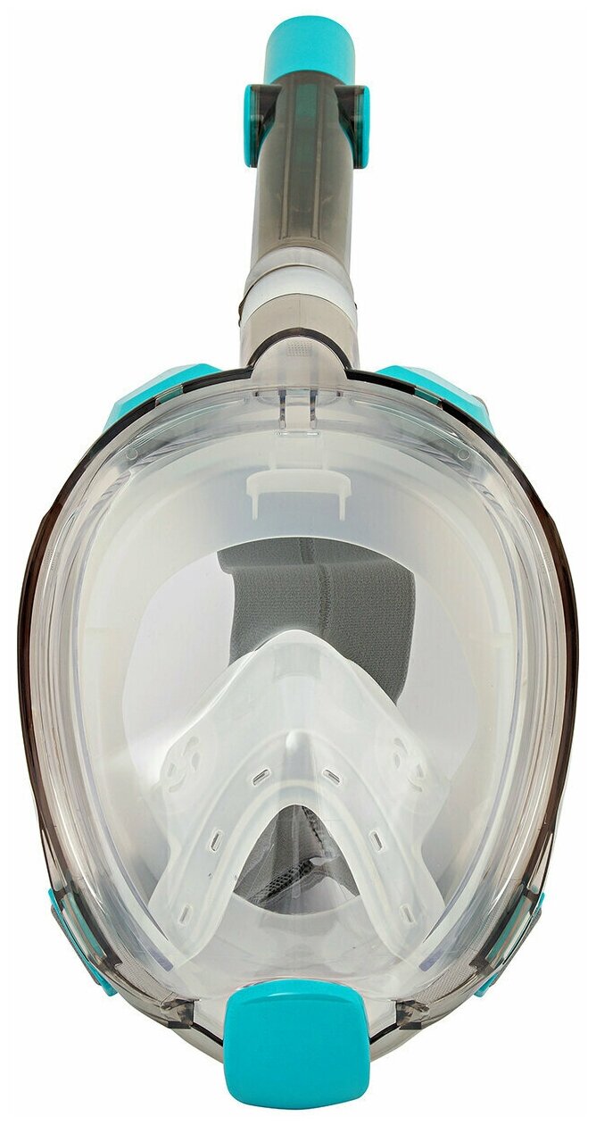 Полнолицевая маска для плавания (снорклинга) SARGAN Галактика Премиум цвет прозрачный/бирюзовый (L/XL)