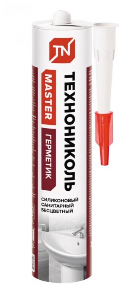 Санитарный силиконовый герметик Технониколь бесцветный, 280 мл TN667563, Основные материалы