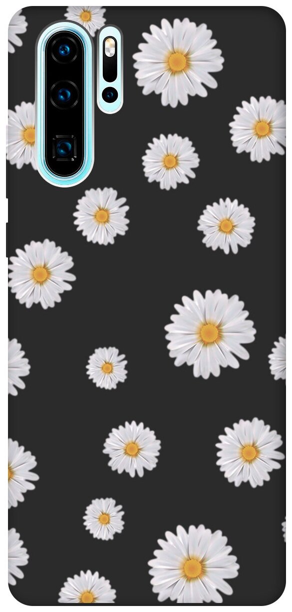 Матовый чехол Camomiles для Huawei P30 Pro / Хуавей П30 Про с 3D эффектом черный