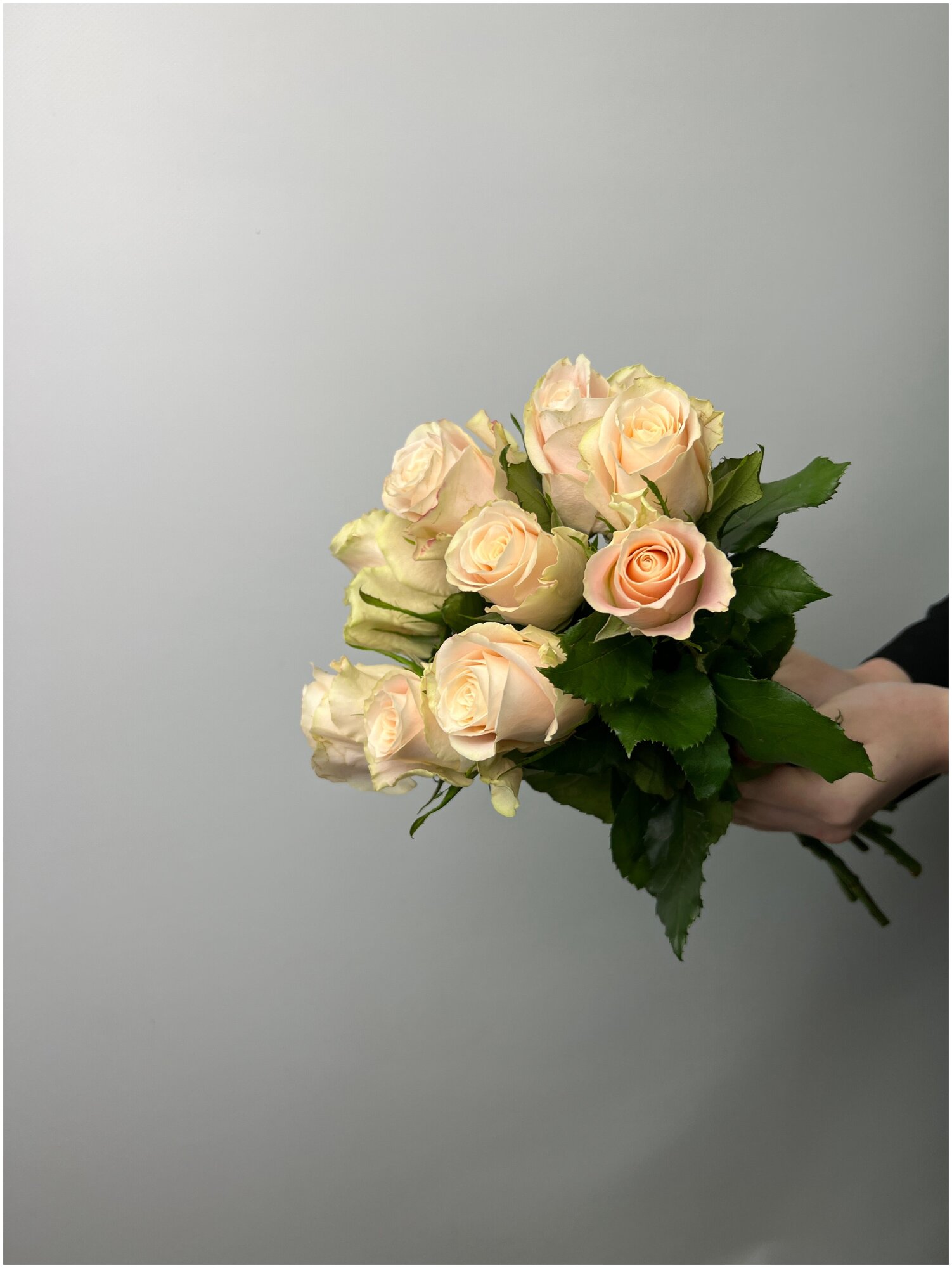 Букет цветов "Шармант" роза, 9 шт, жёлтые, высота 40 см