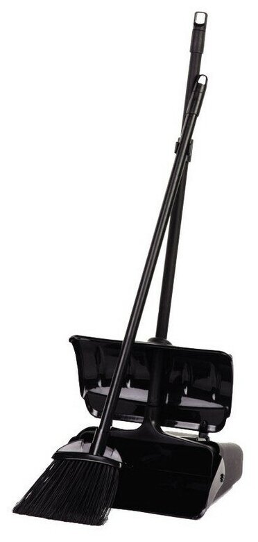 Комплект для уборки совок 30см с крышкой+щетка 15см алюм. ручка 75см ЭкоКоллекция 155431