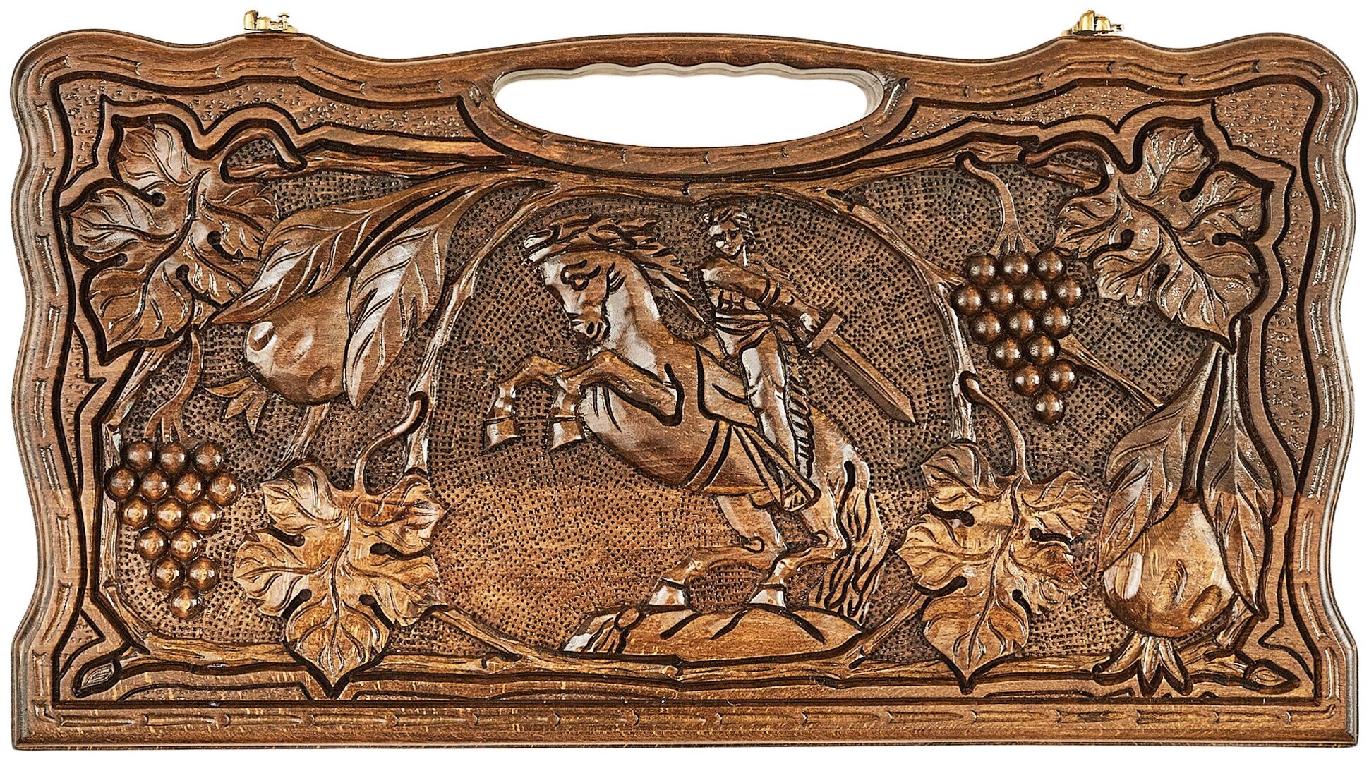 Нарды резные "Всадник" с ручкой 50, Haleyan