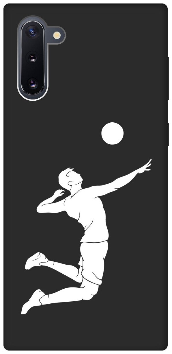Матовый чехол Volleyball W для Samsung Galaxy Note 10 / Самсунг Ноут 10 с 3D эффектом черный