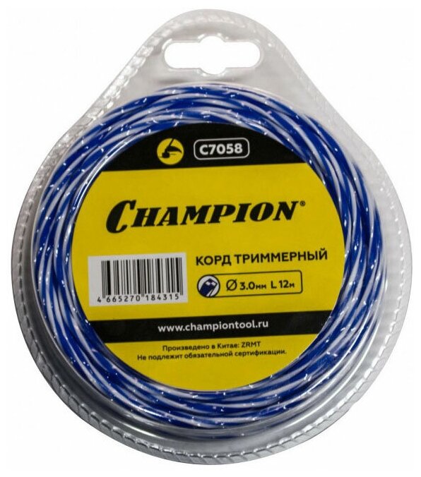 Леска Champion Sky-cutter 3.0мм* 12м (витой квадрат) C7058