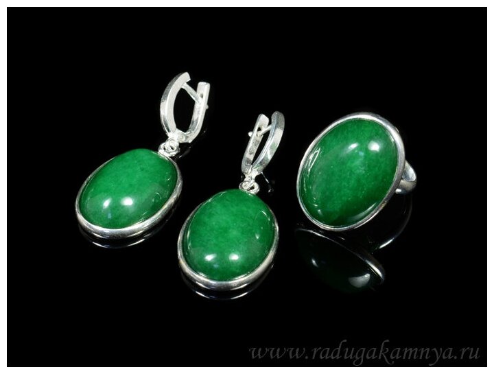 Серьги, хризопраз