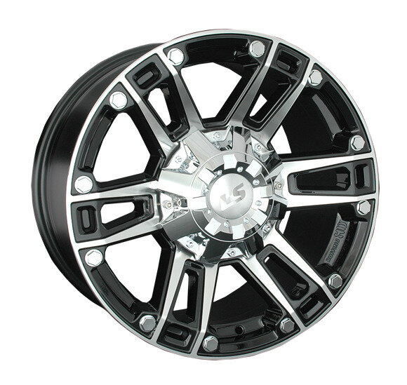 Колесный диск LS LS558 17x8" PCD6x139,7 ET25 D106,1 черный глянцевый с полированными лучами
